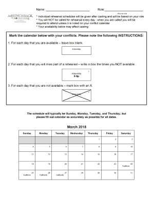 Fillable Online required to attend unless it is noted on your conflict ...
