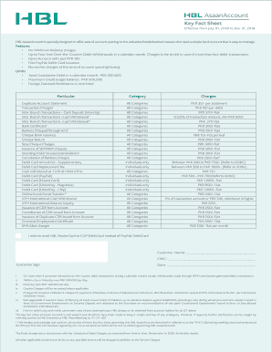 Fillable Online 3-Key Fact Sheet (HBL AsaanAccount) - Jul-Dec 2018 Fax ...