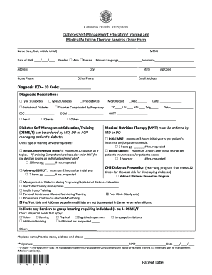 Diabetes Education/medical Nutrition Therapy Referral Form - Fill and ...