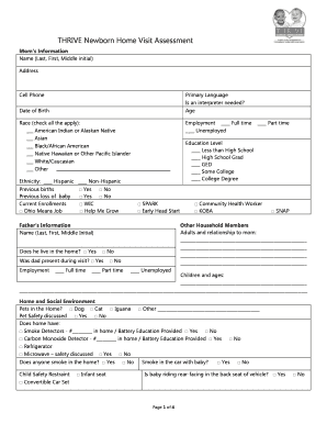 Fillable Online 200-002-01-A THRIVE Newborn Home Visit Assessment.doc ...