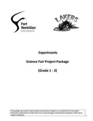 Fillable Online ExperimentsScience Fair Project Package(Grade 1 - 3 ...