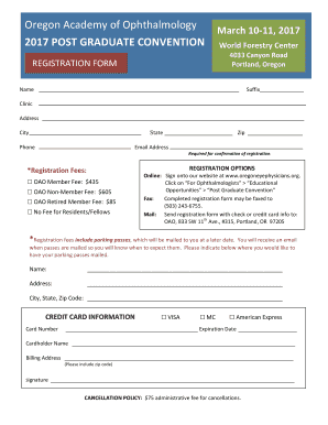 Fillable Online 2017 OAO MD Reg Form - Oregon Academy of Ophthalmology ...