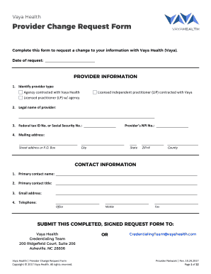 Fillable Online Complete this form to request a change to your ...