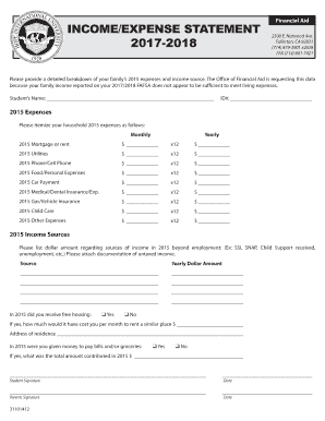 Fillable Online Please provide a detailed breakdown of your familys ...