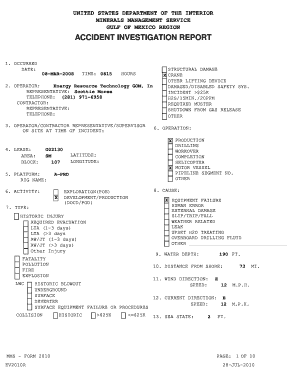 Fillable Online Accident Investigation Report. Gulf of Mexico Report ...