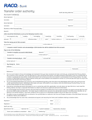 Fillable Online How to Make International Money Transfers - RACQ Fax ...