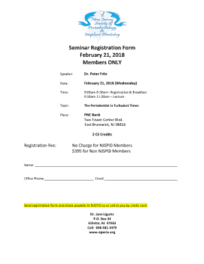 Fillable Online Seminar Registration Form - Dr. Fritz.docx Fax Email ...