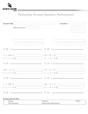 Fillable Online Partnership Authorized Signature Authorization Fax ...