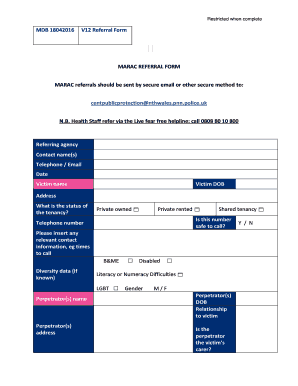 Fillable Online MARAC Referral Form - North Wales Safeguarding Board ...