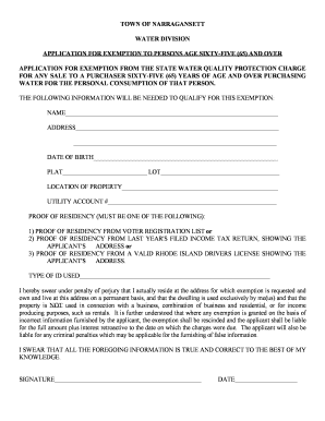 Fillable Online Age 65 and over Exemption Form.doc.rtf Fax Email Print ...