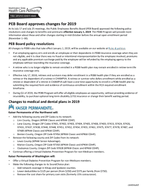 Fillable Online PEB Board approves changes for 2019 Fax Email Print ...