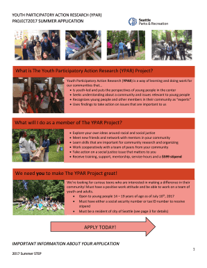 Fillable Online What is The Youth Participatory Action Research (YPAR ...