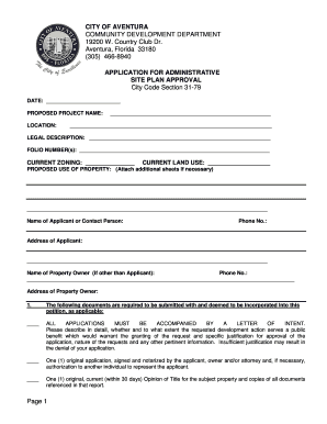 Fillable Online Administrative Site Plan Approval (PDF) - City of ...