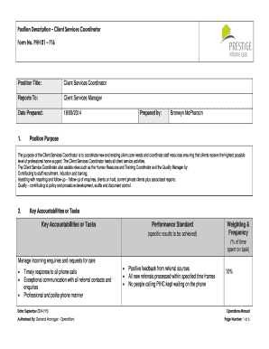 Fillable Online Client Services Coordinator Form No. PHH 01 F16 Fax ...
