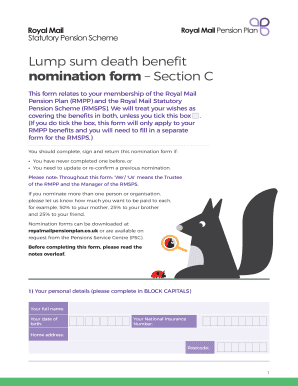 Royal Mail Pension Bereavement - Fill Online, Printable, Fillable ...