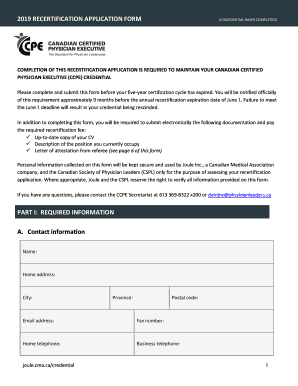 Fillable Online 2019-Recertification-Application-Form-e Fax Email Print ...