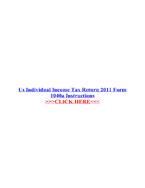 Fillable Online Us Individual Income Tax Return 2011 Form 1040a ...