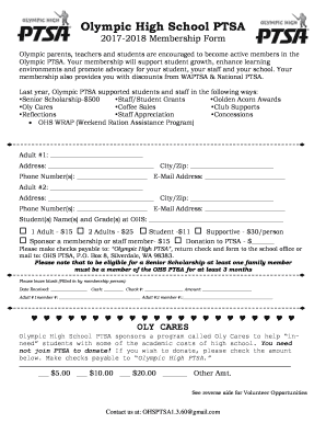Fillable Online Olympic High School PTSA Fax Email Print - pdfFiller