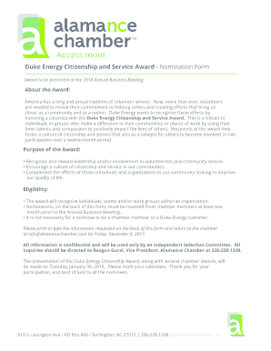 Fillable Online Duke Energy Nomination Form Fax Email Print - pdfFiller