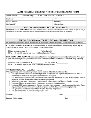 Fillable Online AzMT FLEXIBLE SPENDING ACCOUNT ENROLLMENT FORM Fax Email Print - pdfFiller