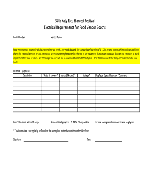 Fillable Online 2017 RHF Electrical Equipment Form.xlsx Fax Email Print - pdfFiller