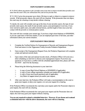 Fillable Online EXPUNGEMENT REQUIREMENTS Fax Email Print - pdfFiller