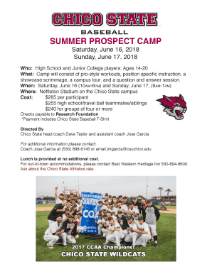 Chico State Baseball Camp - Fill Online, Printable, Fillable, Blank ...