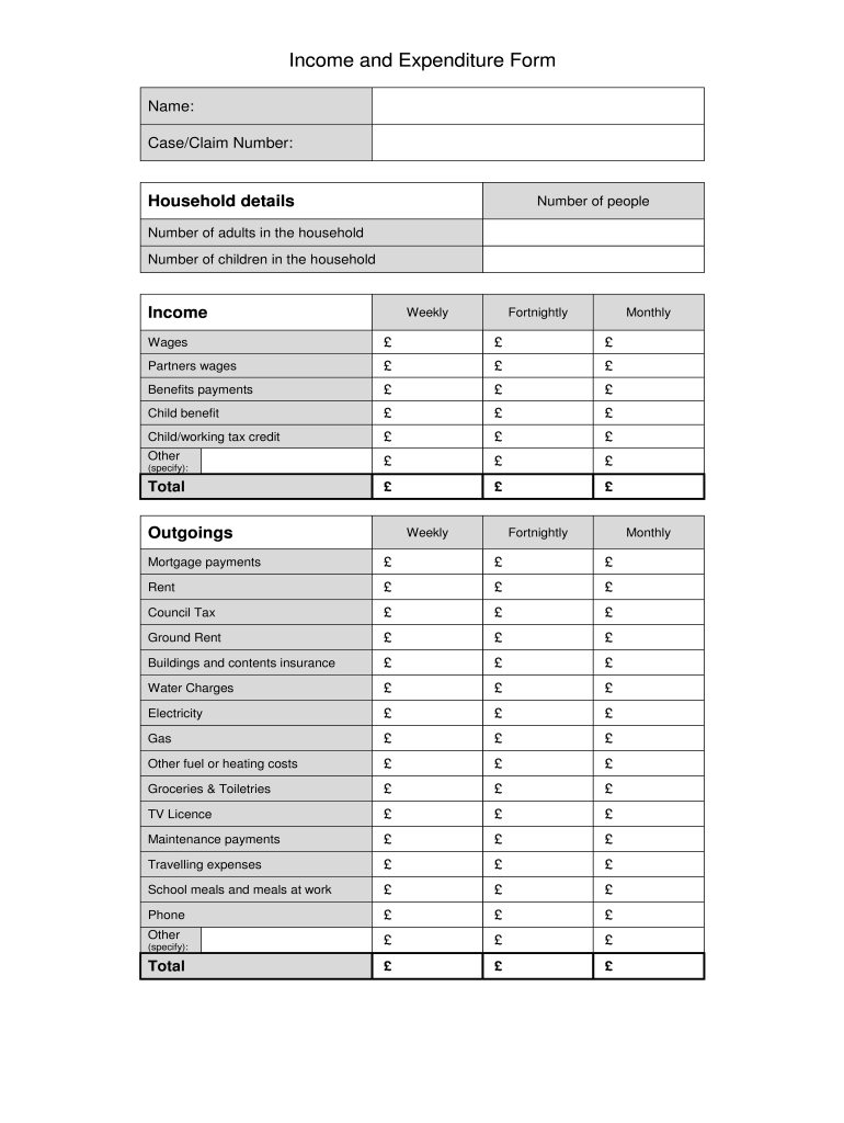 Expence Income Forms Fill Online Printable Fillable Blank PdfFiller