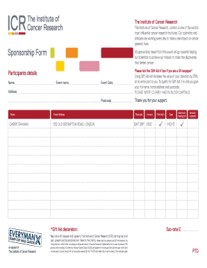 Fillable Online ICR Sponsorship form Fax Email Print - pdfFiller