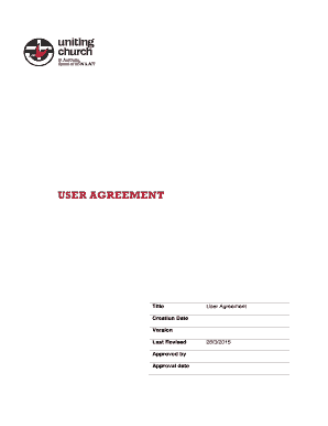 Fillable Online User Agreement Form - UCA - NSWACT Synod Fax Email ...