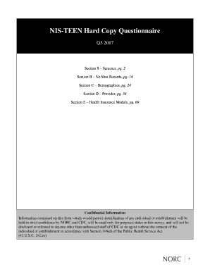 Fillable Online NIS-Teen Questionnaire Q32016. Flu Vaccination Fax Email Print - pdfFiller