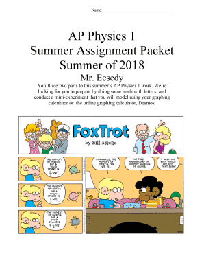 Fillable Online AP Physics 1 Summer Assignment.docx Fax Email Print ...