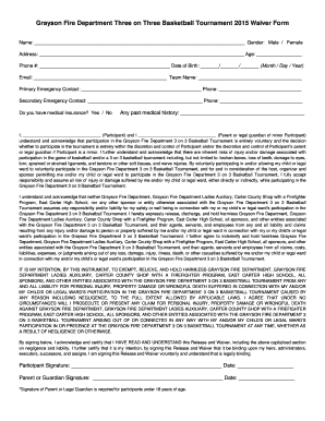 Fillable Online Grayson Fire Department Three on Three Basketball ...