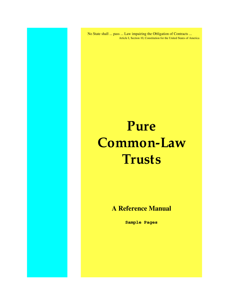 Common Law Trust Template Fill Out Sign Online DocHub