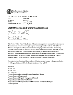 Fillable Online Staff Uniforms and Uniform Allowances Fax Email Print ...