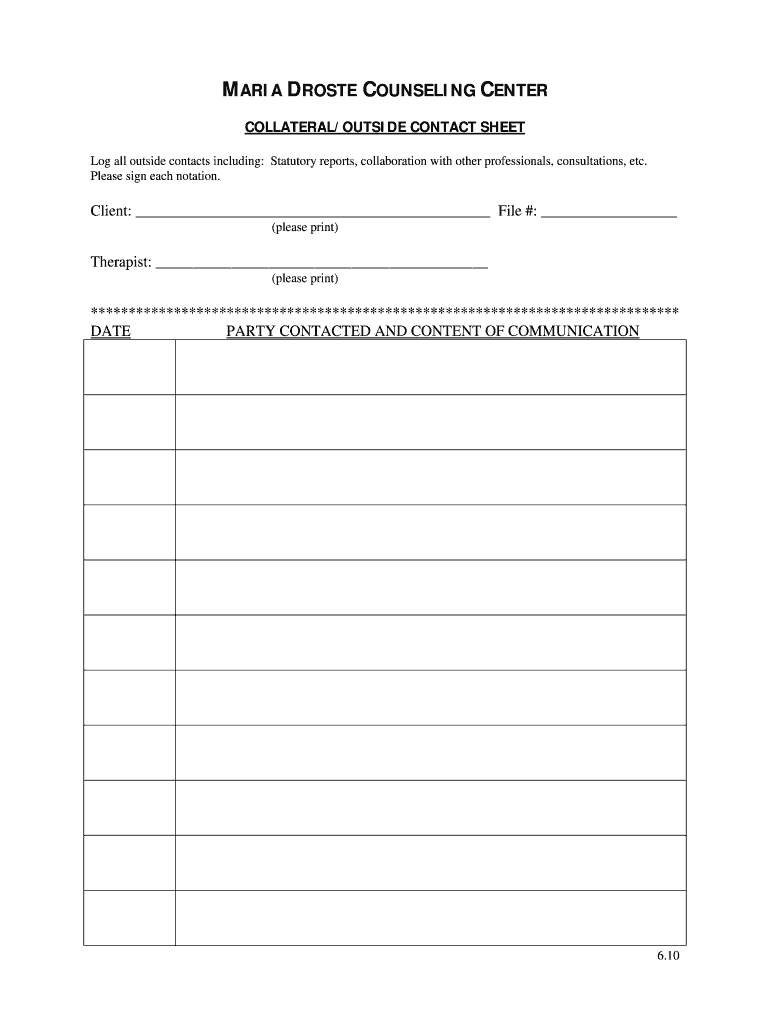 Collateral Contacts - Fill Online, Printable, Fillable, Blank | pdfFiller