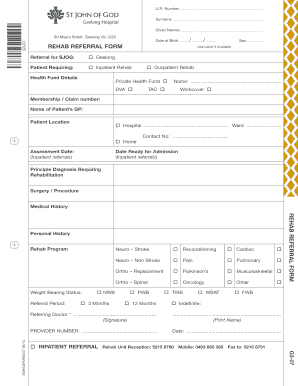 Fillable Online rehab referral form rehab referral form Fax Email Print ...