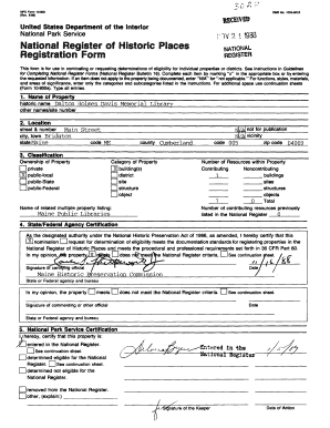 Fillable Online NPS Form 10400 OMB Mb. HECEIVE& United States ...
