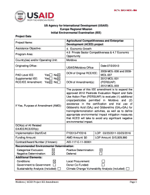 Fillable Online usaid iee database Fax Email Print - pdfFiller