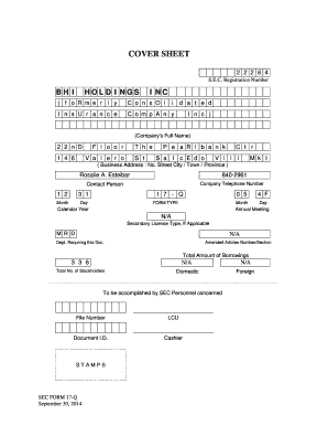 Fillable Online SEC Form 17-Q - BHI Holdings, Inc. Fax Email Print ...