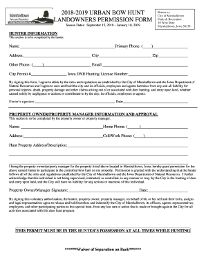 Fillable Online LANDOWNERS PERMISSION FORM Fax Email Print - pdfFiller