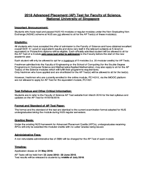 Fillable Online Introduction Of New Format For Advanced Placement Test ...