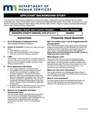 Fillable Online APPLICANT BACKGROUND STUDY - Fax Email Print - pdfFiller