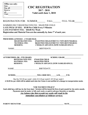 Fillable Online CDC Registration Form2.doc Fax Email Print - pdfFiller