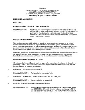 Fillable Online Adopt resolution determining need to take immediate ...