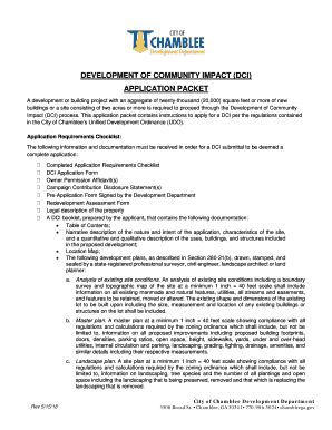 Fillable Online development of community impact (dci) application ...