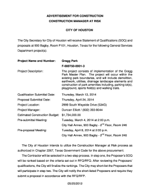 Fillable Online ADVERTISEMENT FOR CONSTRUCTION Fax Email Print - pdfFiller