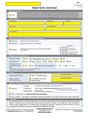Fillable Online Order form: Unit trust Fax Email Print - pdfFiller