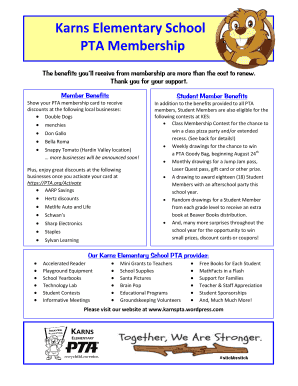 Fillable Online Karns Elementary School PTA Membership - WordPress.com Fax Email Print - pdfFiller