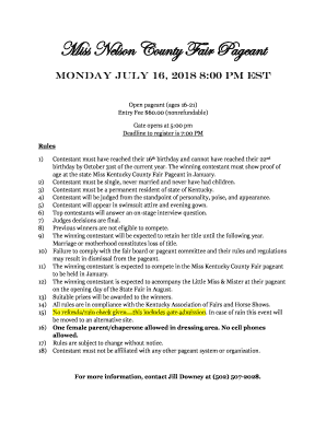 Fillable Online Miss Nelson County Fair Pageant Fax Email Print - pdfFiller